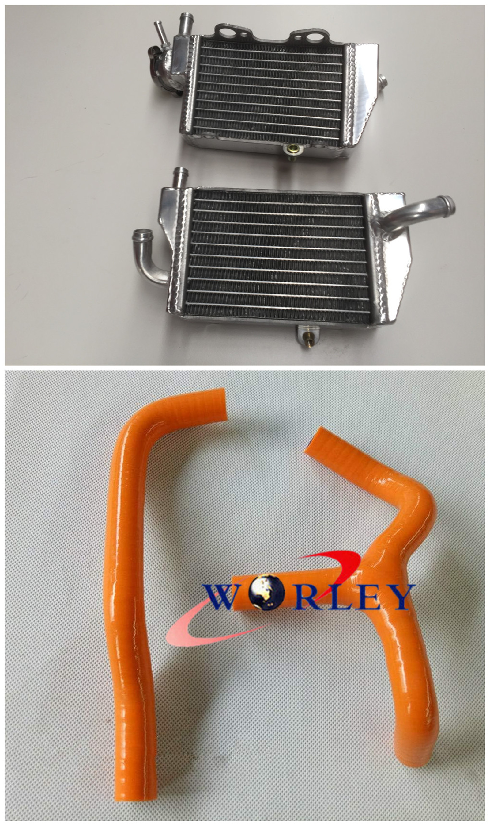 Aftermarket ALUMINUM RADIATOR & ORANGE Hose kit for KTM 65 SX XC 2009 ...