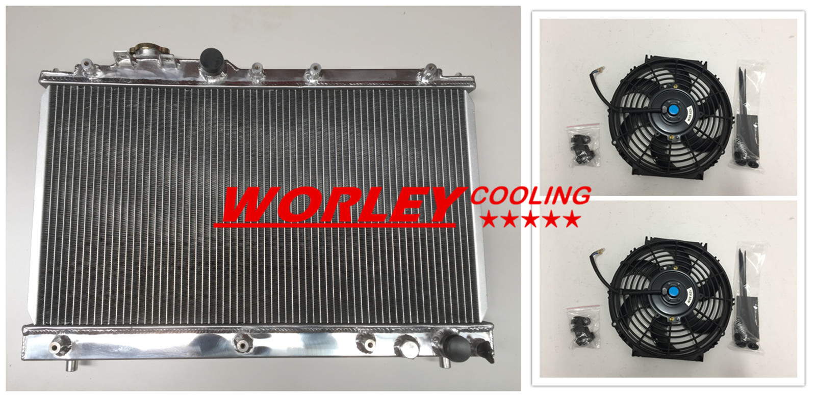 2ROW Aluminum Radiator & Fans for Toyota Celica ST205 GT4 3S-GTE 1994 ...